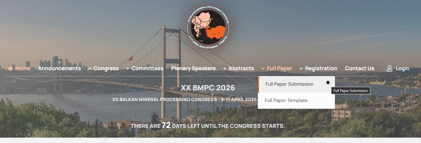 Full Paper Submission Guide – XX Balkan Mineral Processing Congress